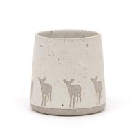 China Handmade Christmas Coffee Mug Ceramic Stoneware Mugs Gift Ceramic Mug With 3D Deer Silk Print for sale