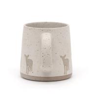 China Handmade Christmas Coffee Mug Ceramic Stoneware Mugs Gift Ceramic Mug With 3D Deer Silk Print for sale