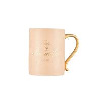 China Ready To Ship In Stock Custom 400ml Pink Gift Milk Porcelain Cup Reusable Coffee Ceramic Mug With Spoon As Gift Set for sale