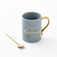 China Ready To Ship In Stock Custom 400ml Pink Gift Milk Porcelain Cup Reusable Coffee Ceramic Mug With Spoon As Gift Set for sale