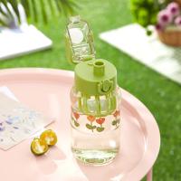 China 650ML Water Bottles Glass Outdoor Large Capacity Baby Reusable Straw Cup For School Home Room for sale