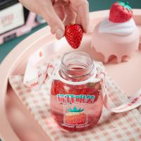 China Strawberry Peach Style Coffee Tea Water Cup Glass Bottles Gift For Women Girls for sale