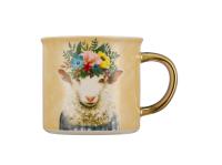 China Custom Gold Handle Mug Ceramic Mug Set of 1 Microwave and Dishwasher Safe for sale