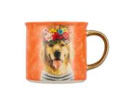 China Custom Gold Handle Mug Ceramic Mug Set of 1 Microwave and Dishwasher Safe for sale