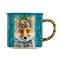 China Creative Vintage Ceramic Tumbler Travel Coffee Water Mug Breakfast Milk Tea Cup Garden Coffee Cups for sale
