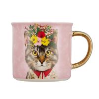 China Creative Vintage Ceramic Tumbler Travel Coffee Water Mug Breakfast Milk Tea Cup Garden Coffee Cups for sale