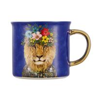 China Creative Vintage Ceramic Tumbler Travel Coffee Water Mug Breakfast Milk Tea Cup Garden Coffee Cups for sale