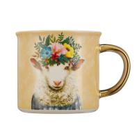 China Creative Vintage Ceramic Tumbler Travel Coffee Water Mug Breakfast Milk Tea Cup Garden Coffee Cups for sale