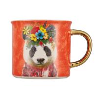 China Creative Vintage Ceramic Tumbler Travel Coffee Water Mug Breakfast Milk Tea Cup Garden Coffee Cups for sale