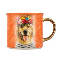 China Creative Vintage Ceramic Tumbler Travel Coffee Water Mug Breakfast Milk Tea Cup Garden Coffee Cups for sale