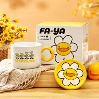 China Wholesale Mugs Suitable For Couples Children Girls Use Large Capacity Ceramic Mug With Lid Office Home Creative Coffee for sale