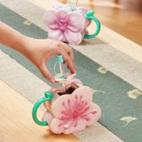 China Ready To Ship In Stock Chinese style large capacity plum, orchid, bamboo and chrysanthemum milk coffee mugs custom, suitable for office and home for sale
