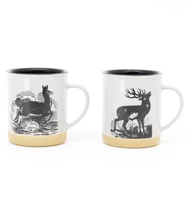China Horse Deer Ceramic Coffee Mugs Durable And Stylish For Your Office for sale