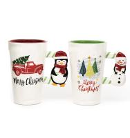 China 3d Christmas Gift Mugs with Earthenware Material and Festive Design for sale