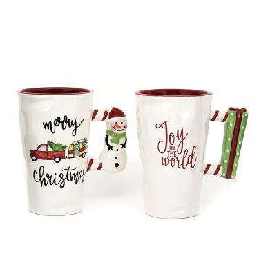 China 3d Christmas Gift Mugs with Earthenware Material and Festive Design for sale