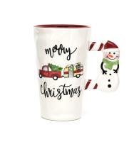China 3d Christmas Gift Mugs with Earthenware Material and Festive Design for sale