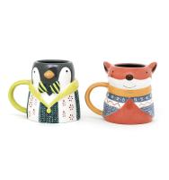 China Christmas Claus Illustration 3d Ceramic Mug for Office for sale