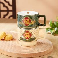 China Space-saving Ceramic Stacking Mug For Thanksgiving Presents for sale