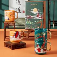 China Stylish Stacking Stoneware Ceramic Coffee Mugs With Eco Friendly Handicraft for sale