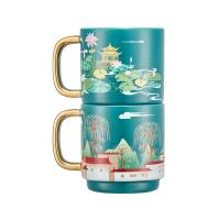 China Stylish Stacking Stoneware Ceramic Coffee Mugs With Eco Friendly Handicraft for sale