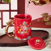 China Ready To Ship In Stock Durability Gold Handle Round Coffee Mug Customized Number Of Pieces for sale