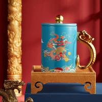 China Ready To Ship In Stock Durability Gold Handle Round Coffee Mug Customized Number Of Pieces for sale