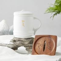 China Ready To Ship In Stock Ceramic Coffee Tea Water Mug Cup With Coaster For Customized Logo Pattern for sale