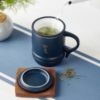 China Ready To Ship In Stock Ceramic Coffee Tea Water Mug Cup With Coaster For Customized Logo Pattern for sale