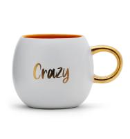 China Painterly Decal On Glaze Ceramic Coffee Mugs with golden handle for Valentine‘s Day Birthday for sale