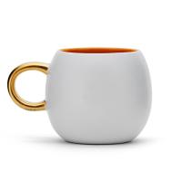 China Painterly Decal On Glaze Ceramic Coffee Mugs with golden handle for Valentine‘s Day Birthday for sale