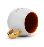 China Painterly Decal On Glaze Ceramic Coffee Mugs with golden handle for Valentine‘s Day Birthday for sale