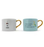 China Lovely Mothers Day Eco Friendly Crockery Elegant Design Mom Mug Ceramic Coffee With Gold Handle for sale