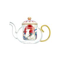 China Ready To Ship In Stock Customized Glassware Teapot Set With Ceramic Inner Container One Teapot And Four Cups for sale