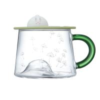 China 300ML Beverage Glass Cup With Lid And Logo Printing Customer'S Logo For Water Drinking Decoration for sale
