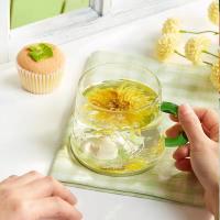 China 300ML Beverage Glass Cup With Lid And Logo Printing Customer'S Logo For Water Drinking Decoration for sale
