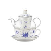 China Multiple Sizes Ceramic Cup And Saucer Set With Teapot Assortment For Gift for sale