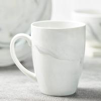 China Modern White Porcelain Dinnerware Set Marble Pattern Plate Bowl Mug for sale
