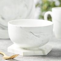 China Modern White Porcelain Dinnerware Set Marble Pattern Plate Bowl Mug for sale