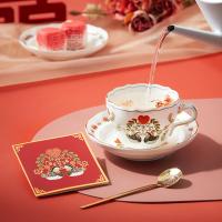 China Ready To Ship In Stock 2Pieces Ceramic Cup And Saucer Set Dinnerware Ceramic Coffee Mugs for sale