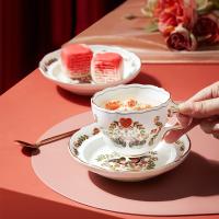 China Ready To Ship In Stock 2Pieces Ceramic Cup And Saucer Set Dinnerware Ceramic Coffee Mugs for sale