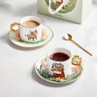 China Ready To Ship In Stock Dinnerware Type Coffee Tea Sets Ceramic Cup And Plate Set With Oven Advantage Custom Printed Mugs for sale