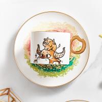 China Ready To Ship In Stock Dinnerware Type Coffee Tea Sets Ceramic Cup And Plate Set With Oven Advantage Custom Printed Mugs for sale