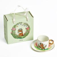 China Ready To Ship In Stock Dinnerware Type Coffee Tea Sets Ceramic Cup And Plate Set With Oven Advantage Custom Printed Mugs for sale