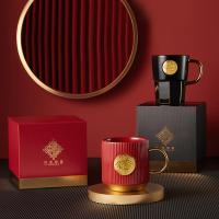 China Customized Gold Handle Mugs With Gold Nameplate In Durable Earthenware / Stoneware / Porcelain for sale