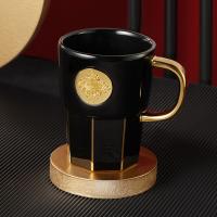 China Customized Gold Handle Mugs With Gold Nameplate In Durable Earthenware / Stoneware / Porcelain for sale