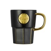 China Customized Gold Handle Mugs With Gold Nameplate In Durable Earthenware / Stoneware / Porcelain for sale