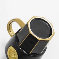 China Customized Gold Handle Mugs With Gold Nameplate In Durable Earthenware / Stoneware / Porcelain for sale