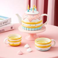 China Ready To Ship In Stock Ceramic Tea Pots For Everyday Tea Brewing One Teapot With Two Cups As Birthday Gift for sale