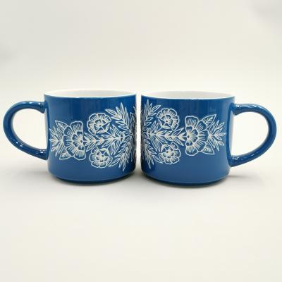 China Handpainted Garden Coffee Mug with Eco-Friendly Material and Microwave Safe for Sustainable Enjoyment for sale