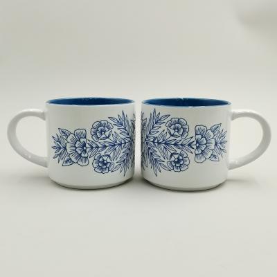 China Handpainted Hand Craft Garden Coffee Mug with Double Wall Insulated Design and Microwave Safe Feature for sale